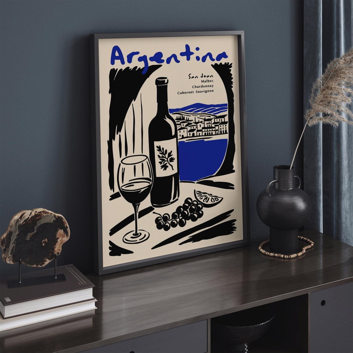 Argentina Wine Region San Juan Vineyard Art Poster, Unframed Paper ...