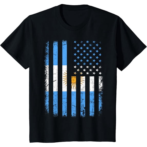 Argentinian American Flag Argentinian Roots Argentina Gift T-Shirt ...