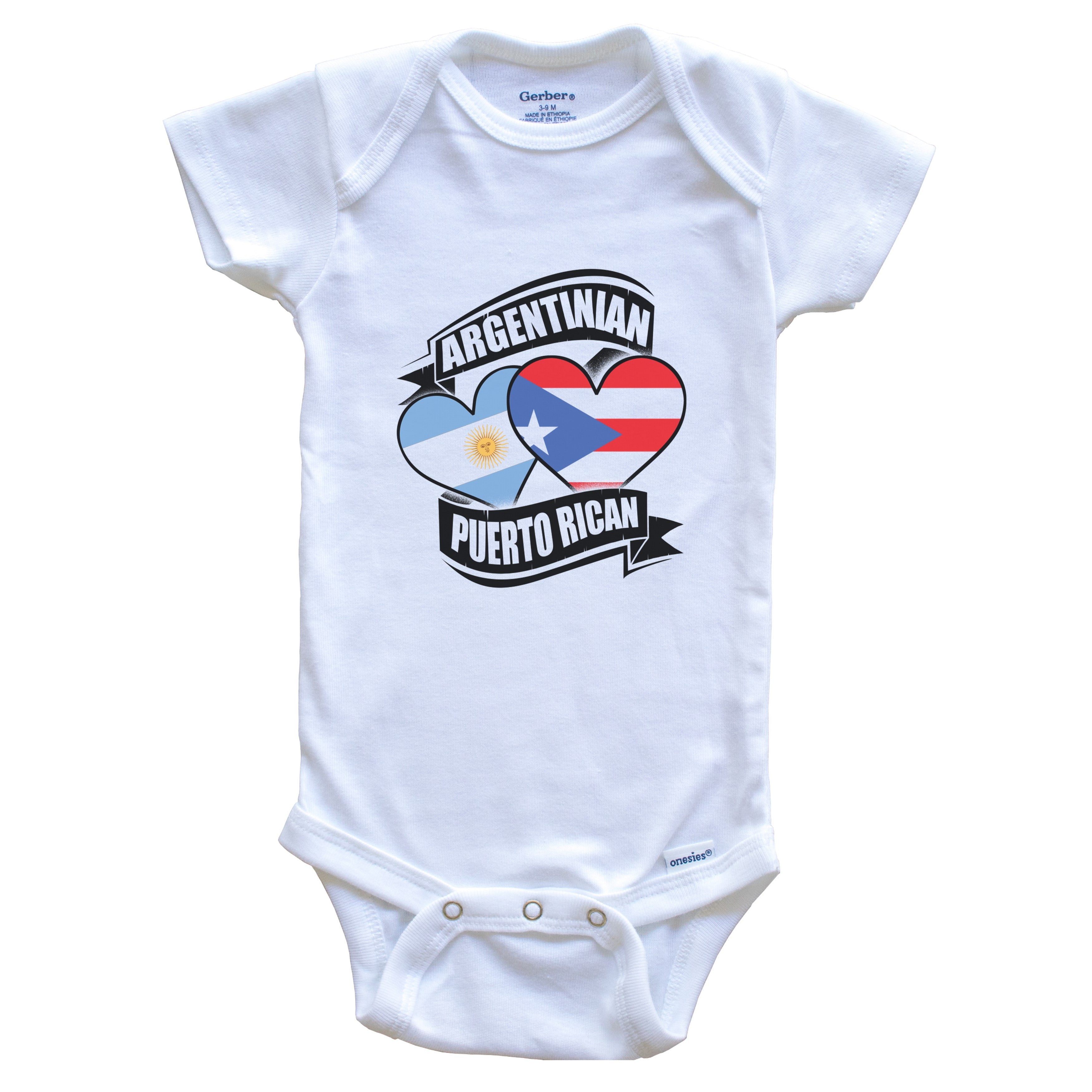 Argentinian Puerto Rican Hearts Argentina Puerto Rico Flags Baby ...