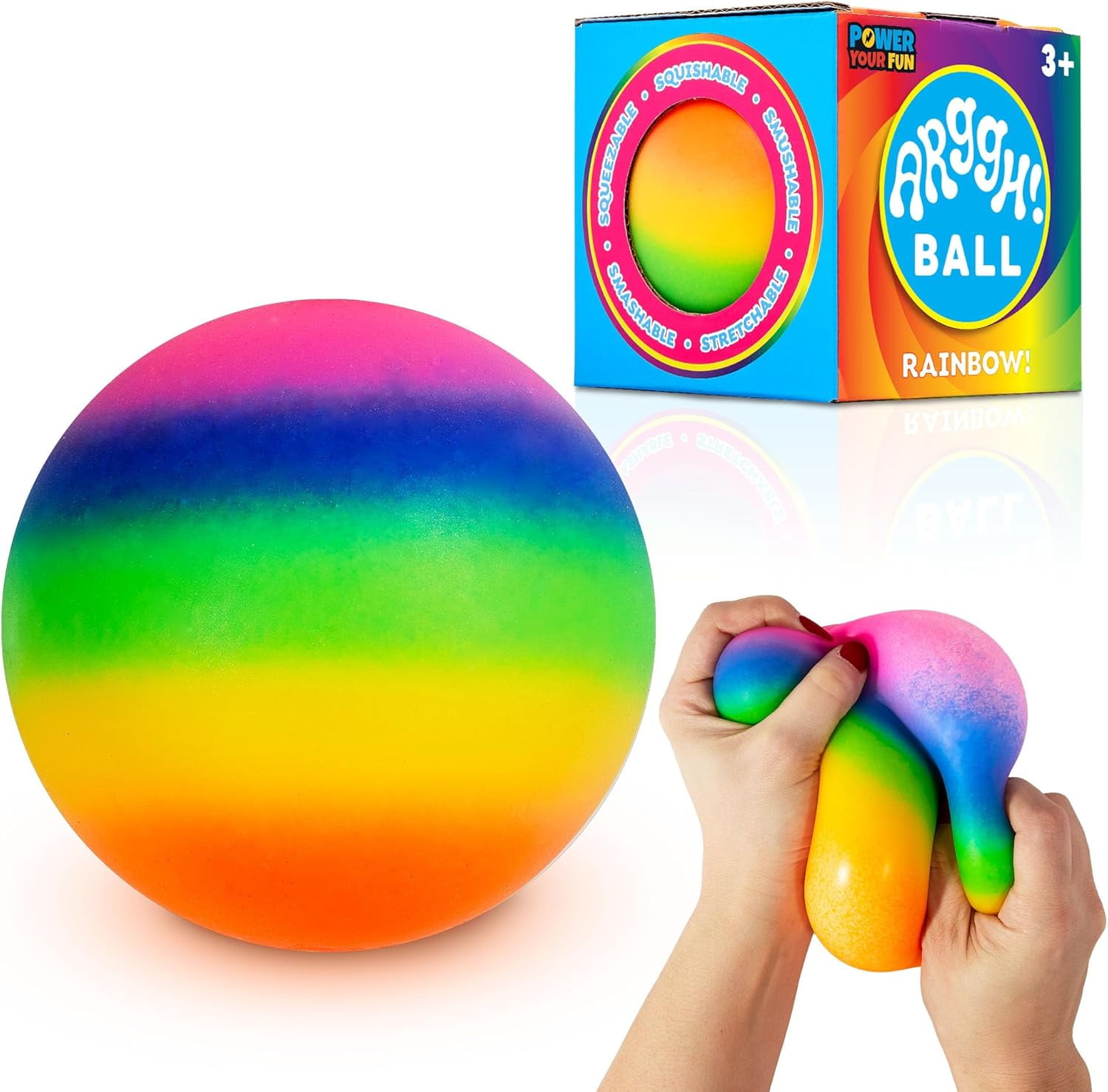 Arggh Rainbow Giant Stress Balls for Adults - 3.75 Inch Large Stress ...