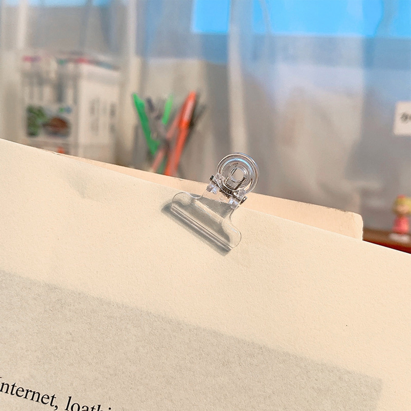 Arghm Binder Clips Small Clear 0.86in,Plastic Long Tail Document Clips ...