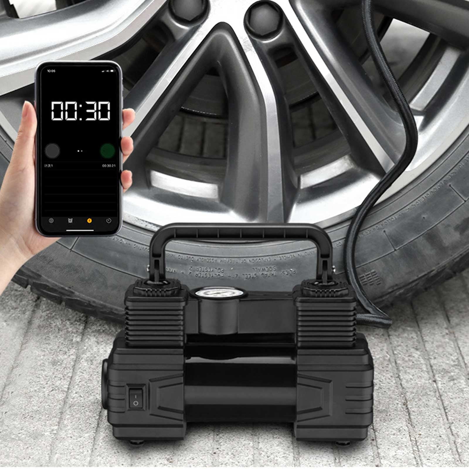 Arghm Car Inflator Pump,120W High-Power,LED Lighting,Multipurpose for ...