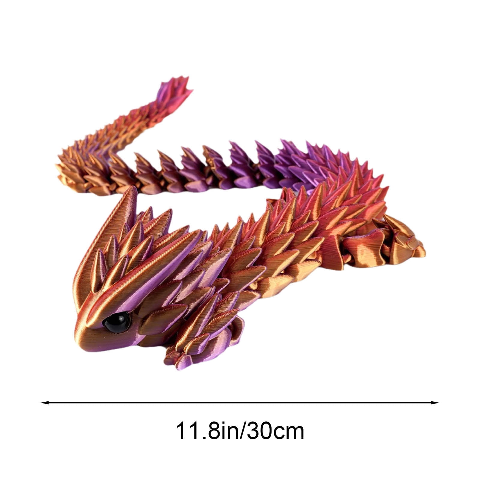 Arghm Dragon Ornament with Movable Joints,3D Printed Crystal Decor,12inch Simulation Eye ...