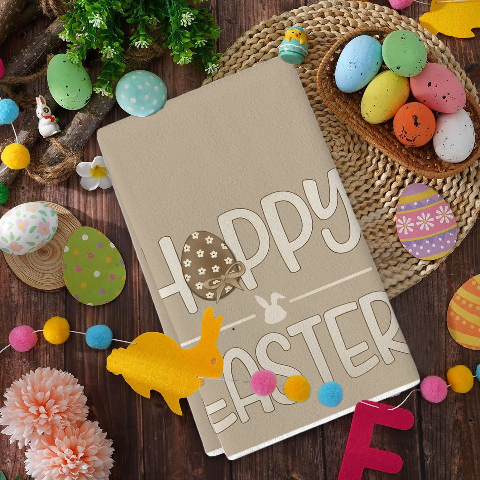 Arghm Easter Bath Towel Polyester 15.75x23.62" Reusable Dish Drying Rag ...