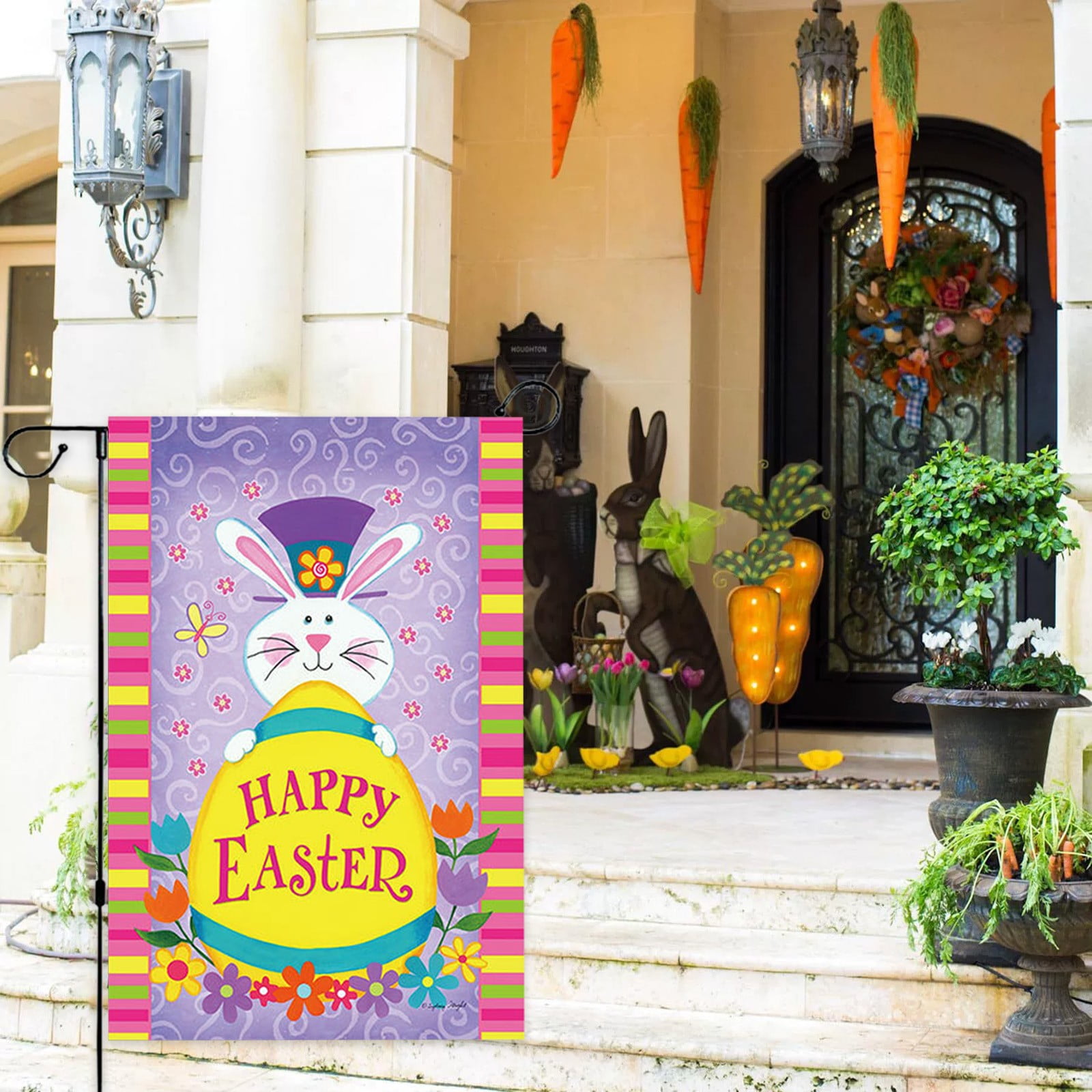 Arghm Easter Garden Flag 17.7x11.8inch Clearance,Durable Material,Glossy Finish,Easter ...