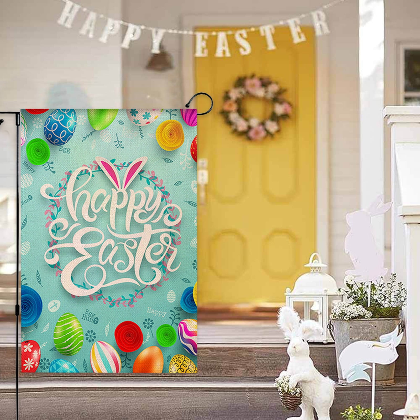 Arghm Easter Garden Flag 17.7x11.8inch Clearance,Polyester Fabric ...