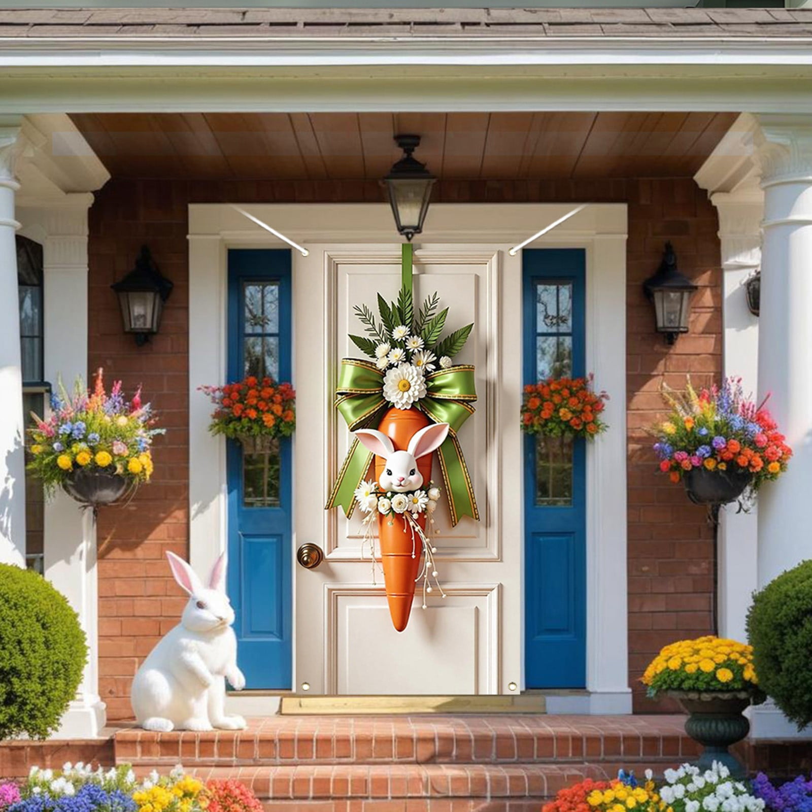 Arghm Festival Door Curtain Easter Theme 70.87×35.43in Polyester Fabric ...