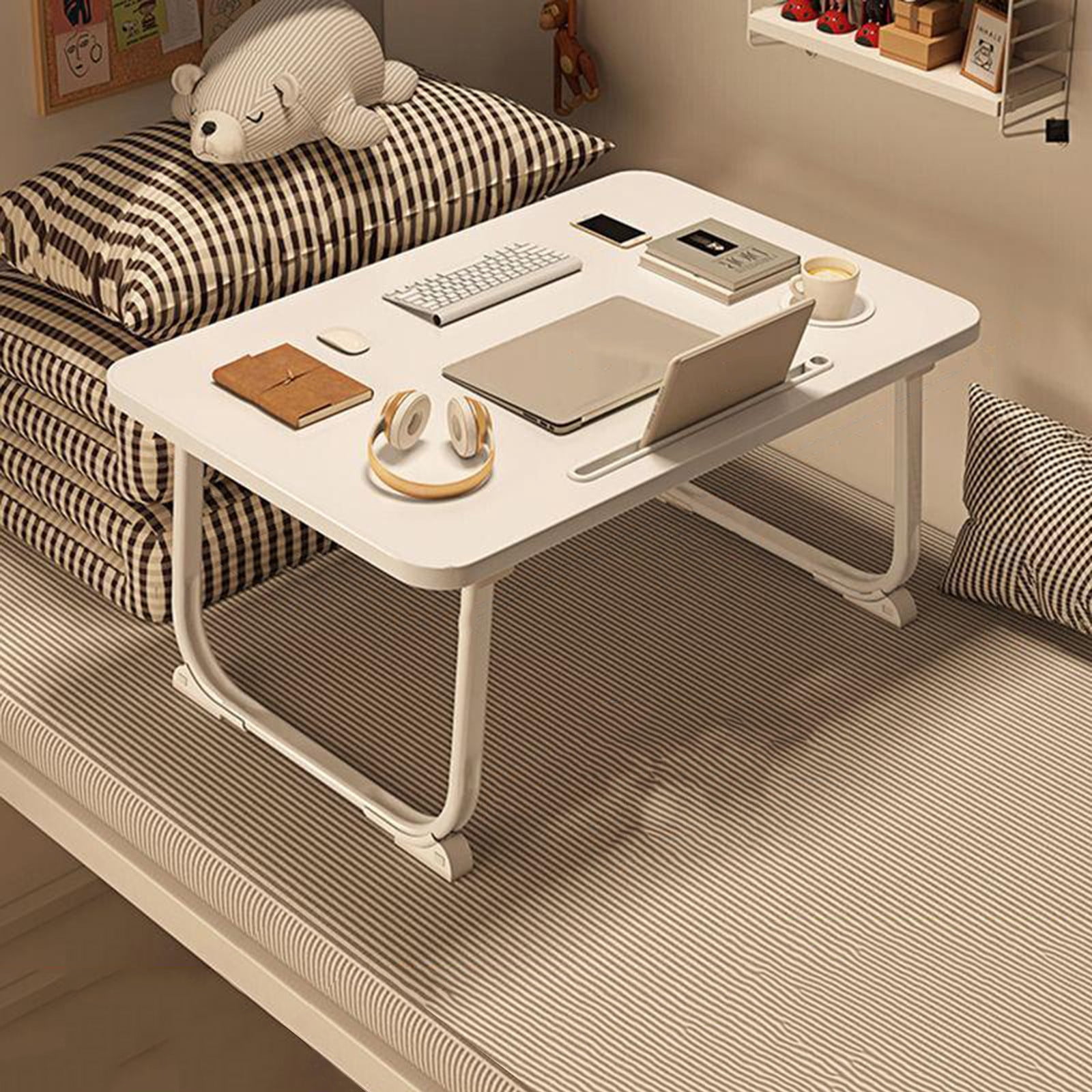 Arghm Foldable Bed Tray Table,with Cup Holder Card Slot,23.62x15.75in ...