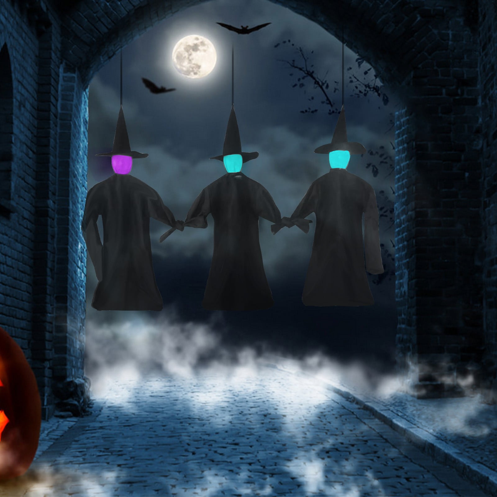 Arghm Halloween Three Witches Holding Hands – Colorful Decorative ...