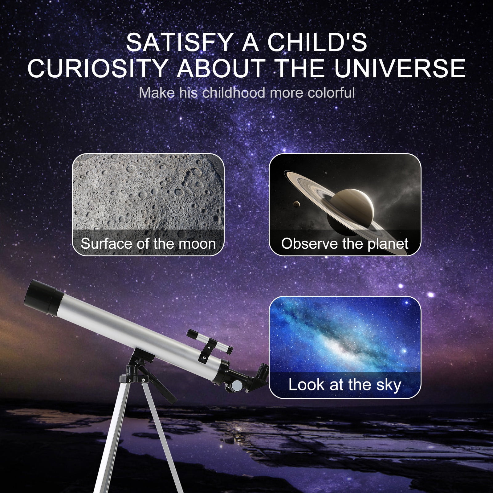 Arghm High-Def High-Power Telescope,50mm Aperture 600mm Focal Length ...