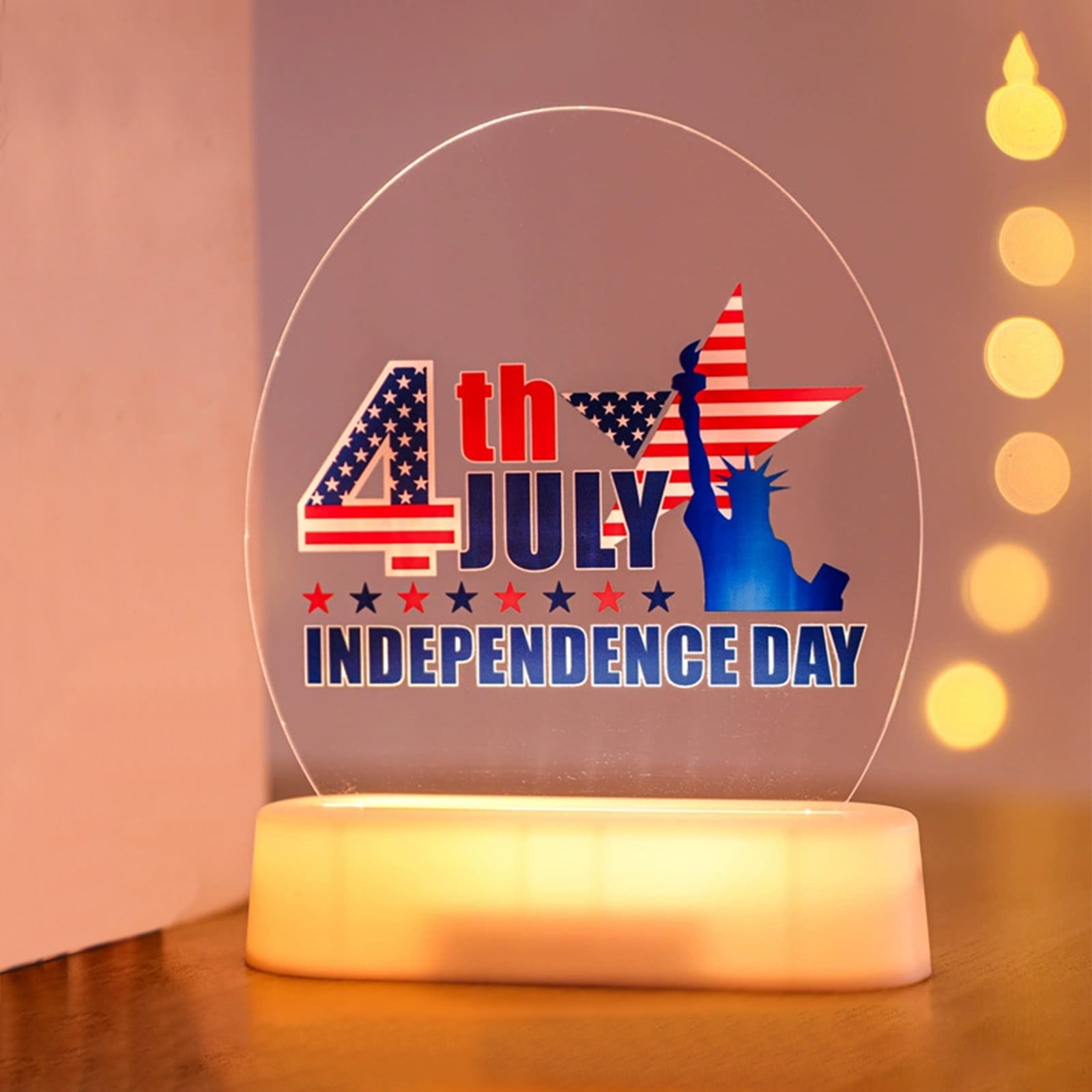 Arghm Independence Day Night Light,USA Flag Acrylic Decor,Desktop ...
