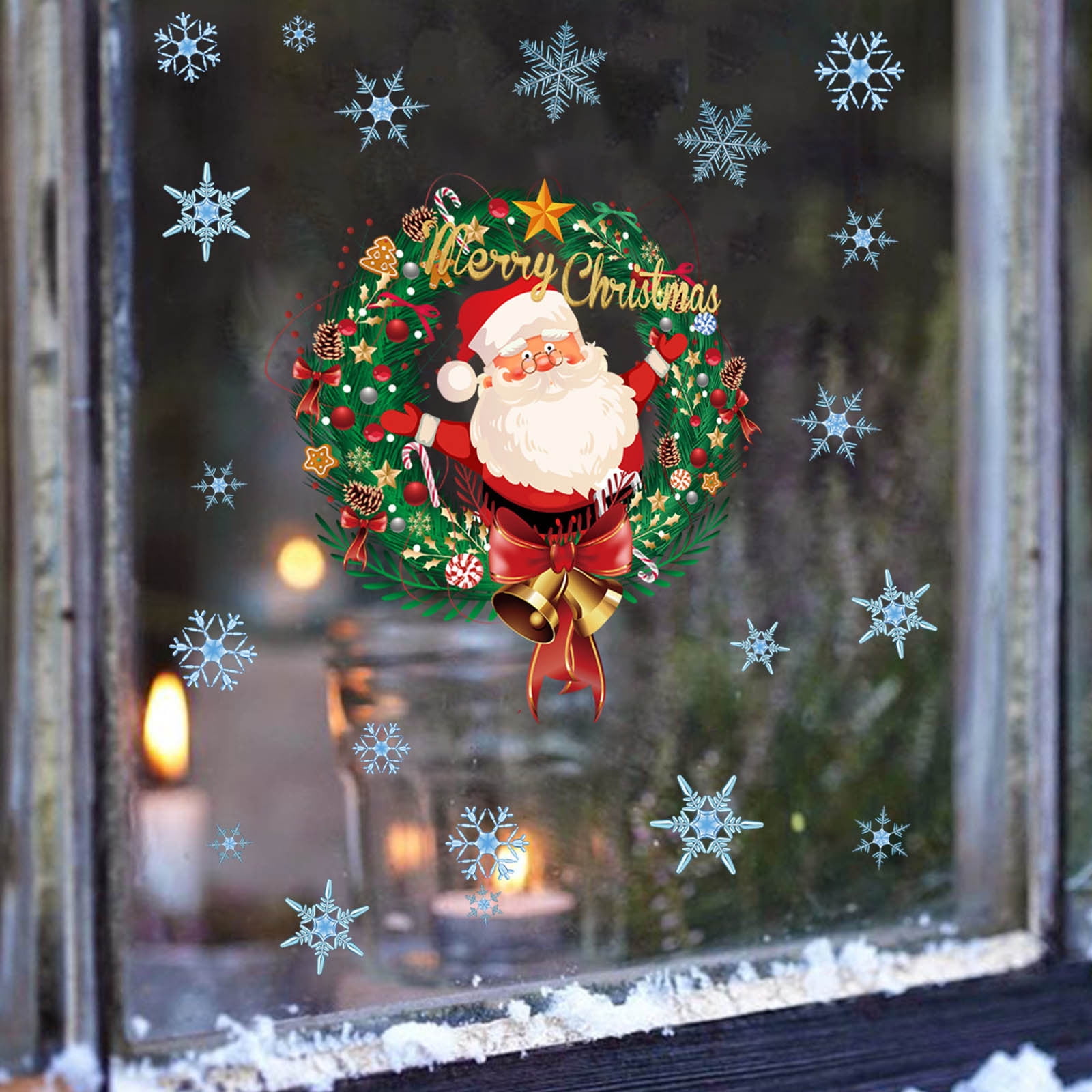 Arghm Large Christmas Window Clings – Double-Sided Snowman Stickers for ...