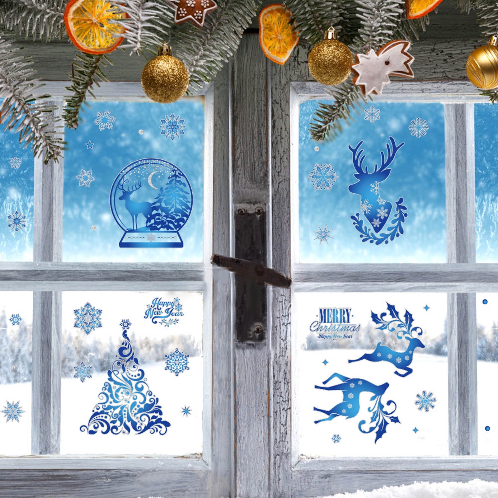 Arghm Large Christmas Window Clings – Double-Sided Snowman Stickers for ...