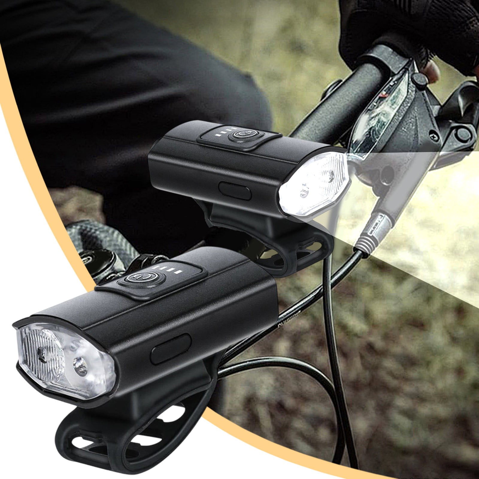 Arghm Rechargeable Bicycle Headlight, Bright LED Bike Lights for Night ...
