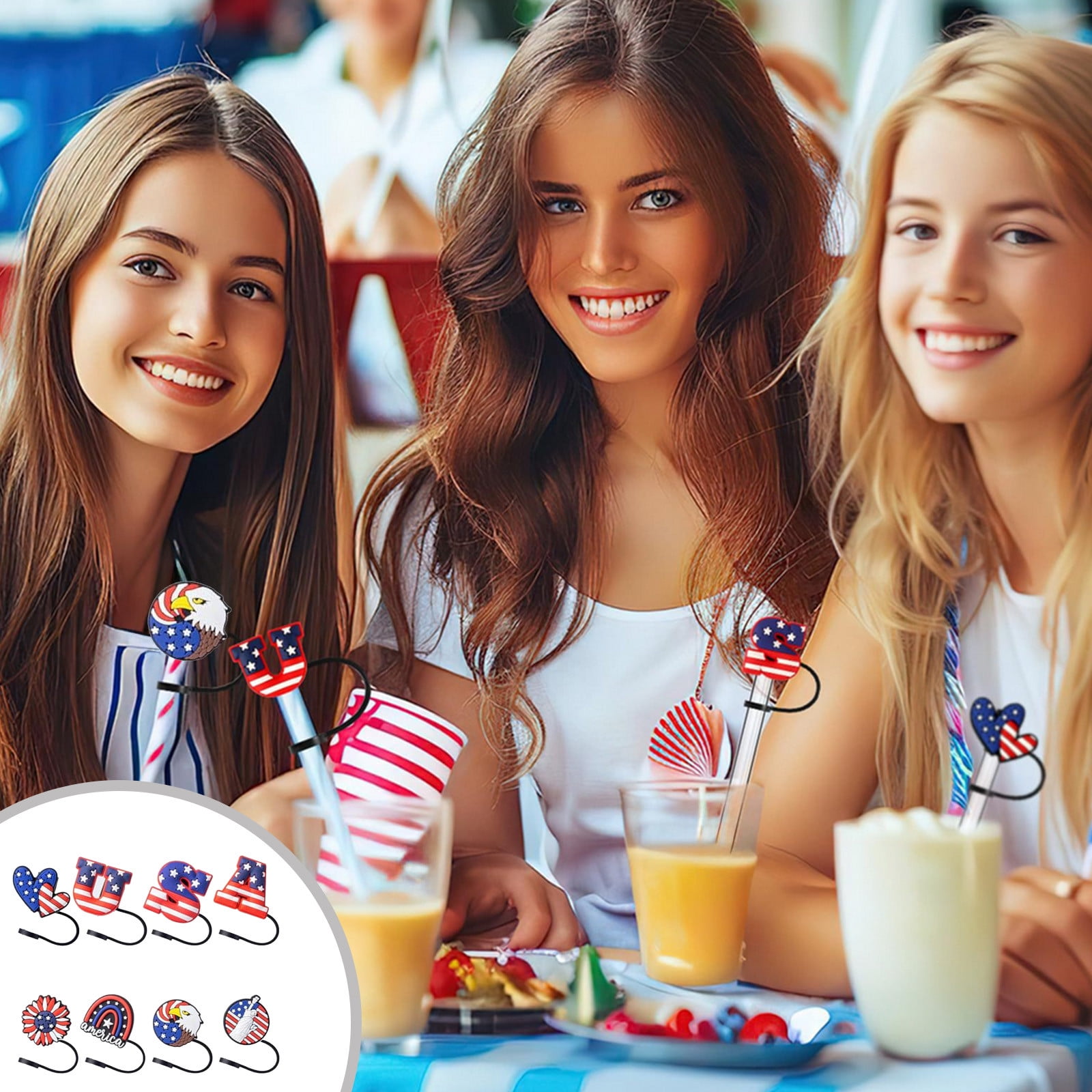 Arghm Reusable Straw Covers Silicone Toppers,Food-Grade,Drink ...