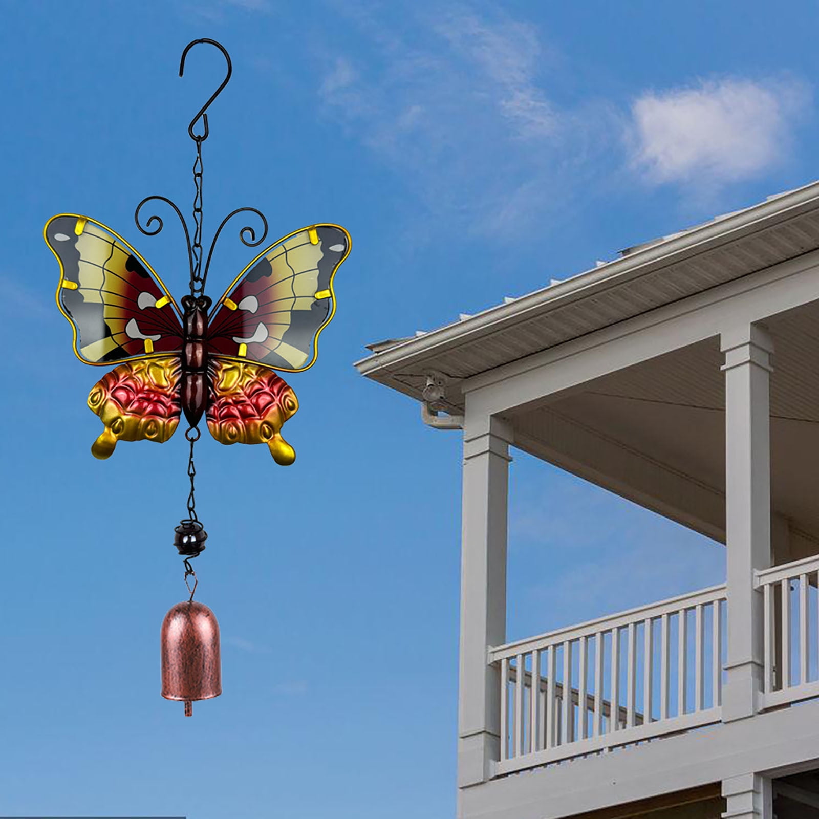 Arghm Stained Glass Wind Chime – Vibrant Metal Craft with Colorful ...