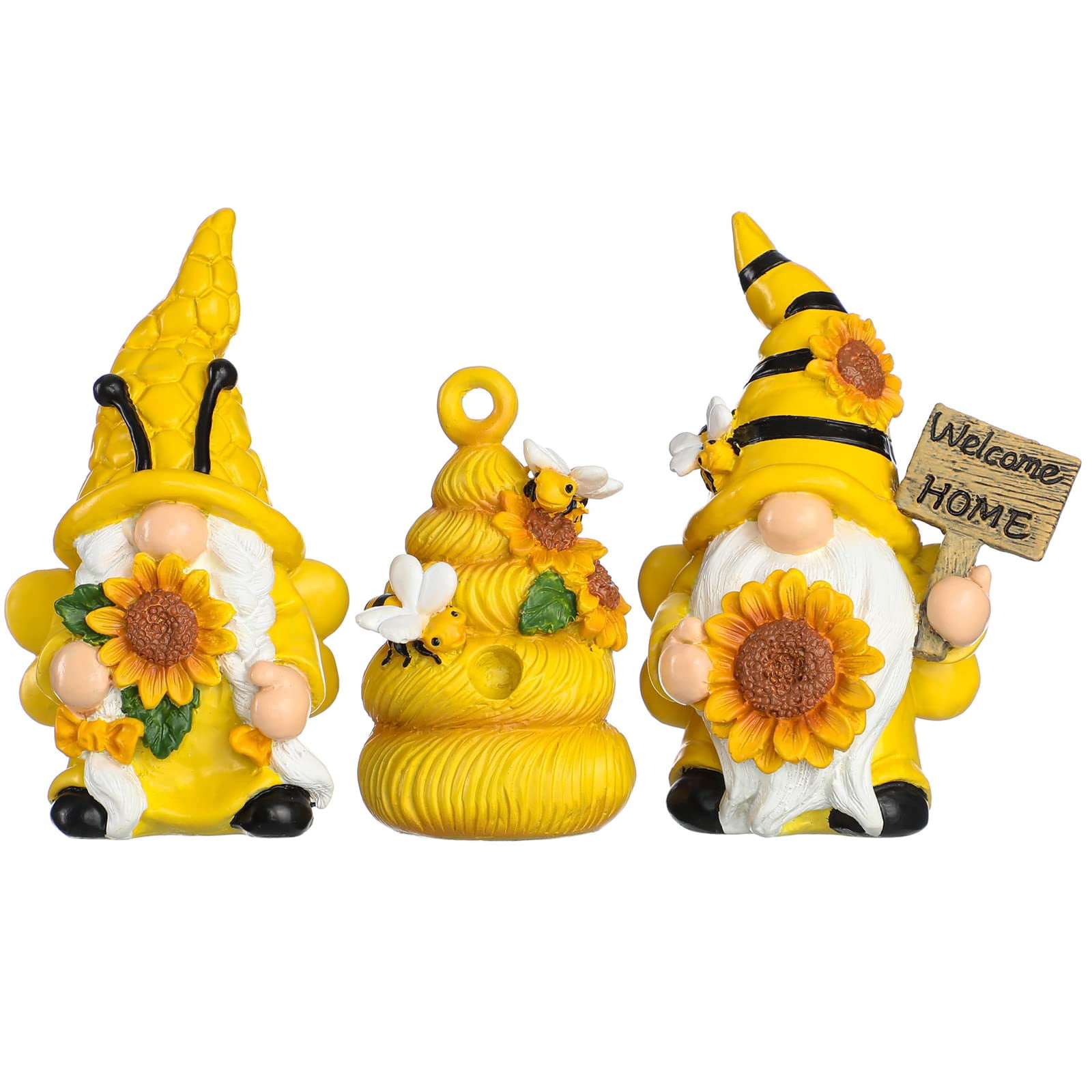 Argodaze 3PCS Bumble Bee Resin Gnomes Decorations Spring Summer Fall ...