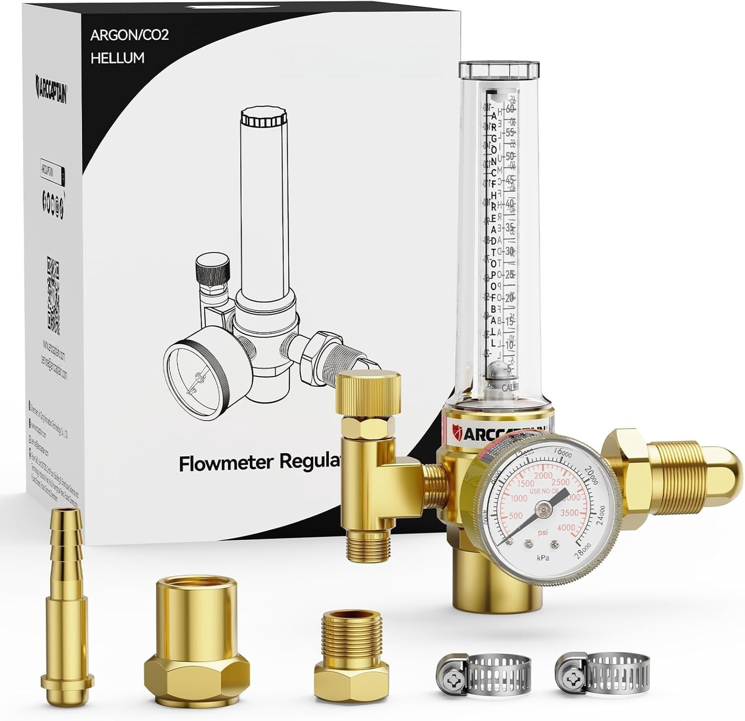 Argon/CO2/Helium Regulator, MIG and TIG Meter Gas Regulator Gauge ...