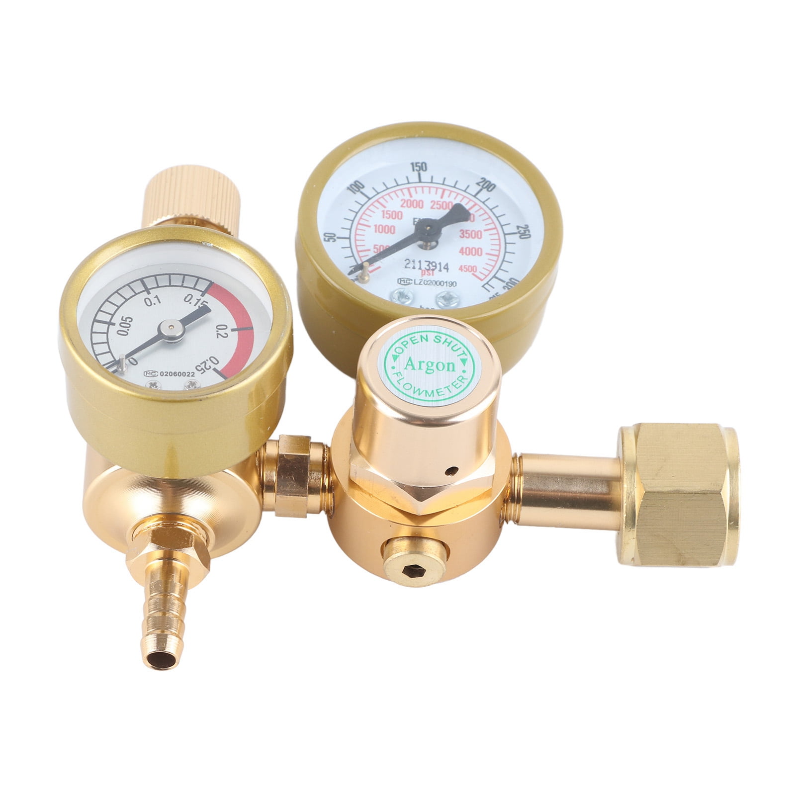 Argon CO2 Regulator CGA580 0-4500PSI 15/16in Female Thread Inlet 1/4in ...