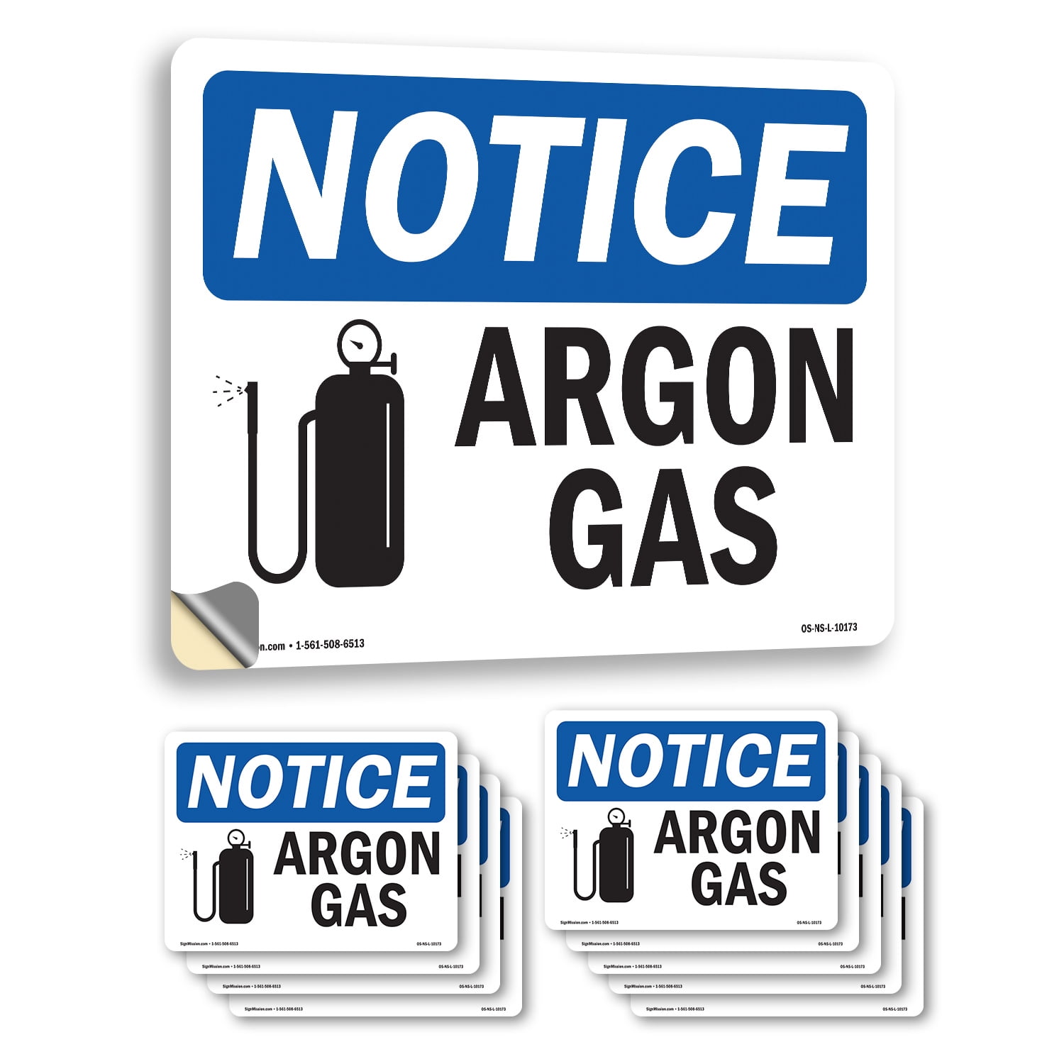 Argon Gas With Symbol OSHA Notice Vinyl Decal Label 24 Inch x 18 Inch ...