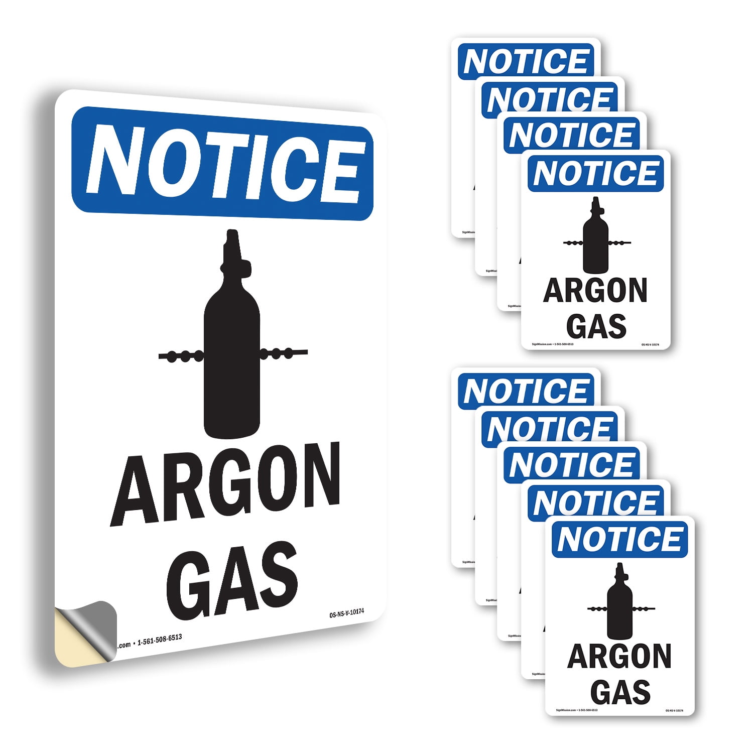 Argon Gas With Symbol OSHA Notice Vinyl Decal Label 24 Inch x 18 Inch ...