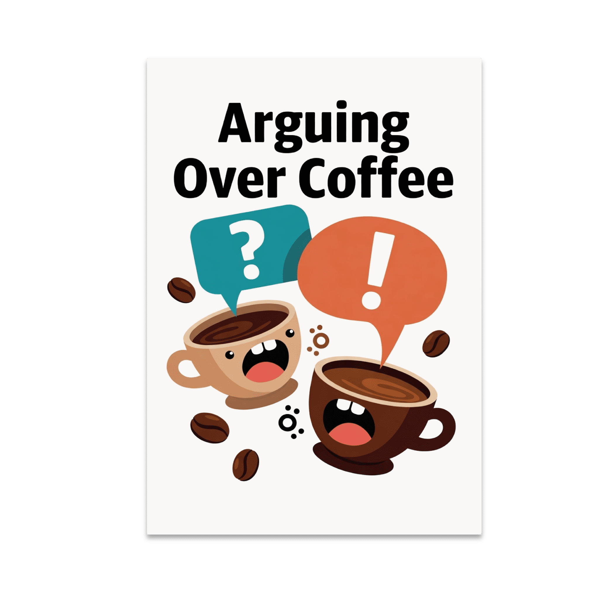 Arguing Over Coffee Wall Art - Coffee Debate Enthusiast - 13x19 Poster ...