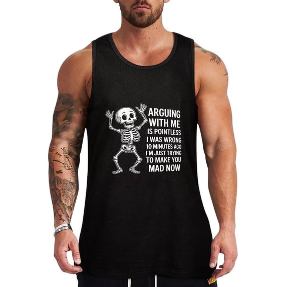 Arguing With Me Is Crazy HD Print Men's Muscle T-Shirt, Sleeveless ...