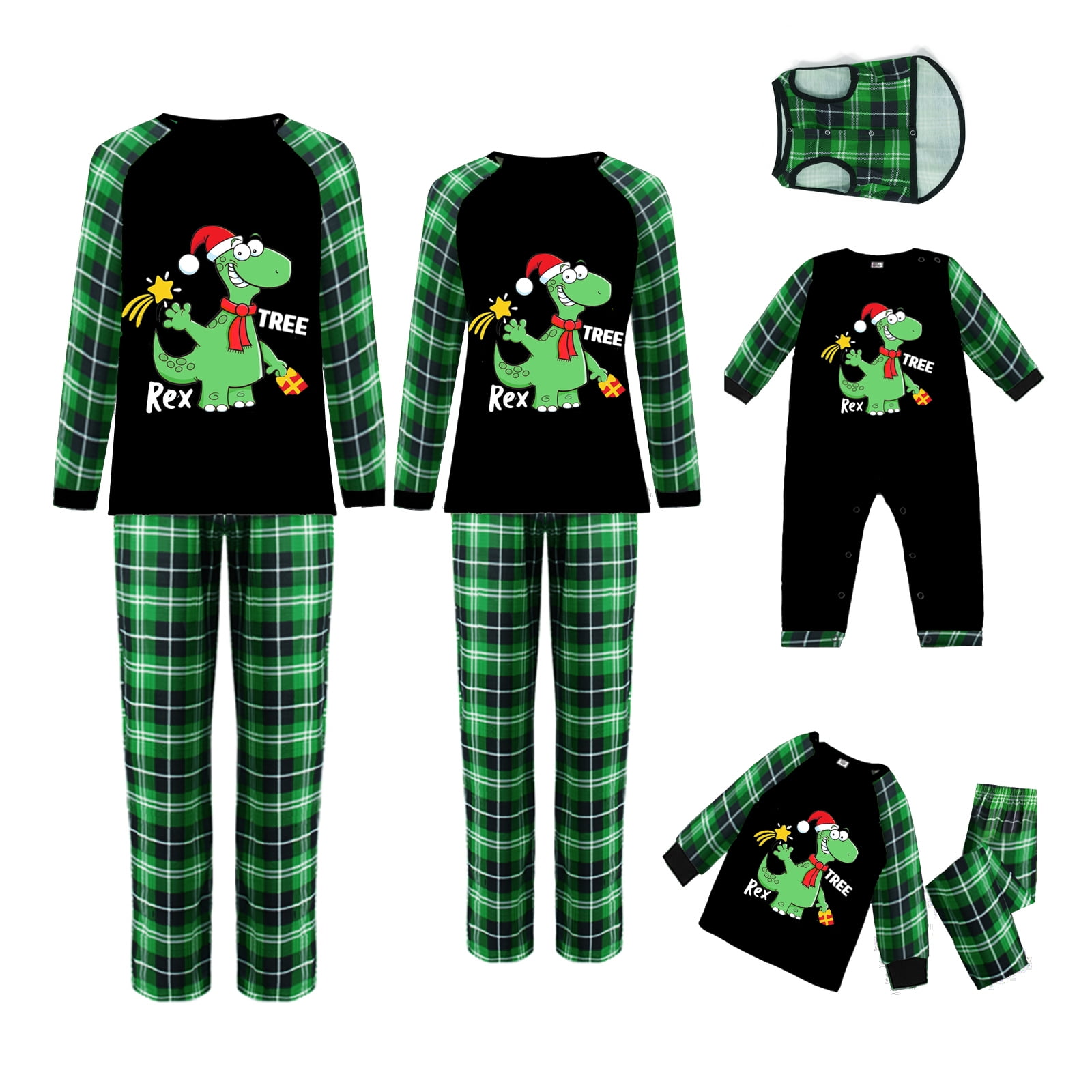 Argulvti Christmas Family Pajamas Matching Set, Long Sleeve Cartoon ...