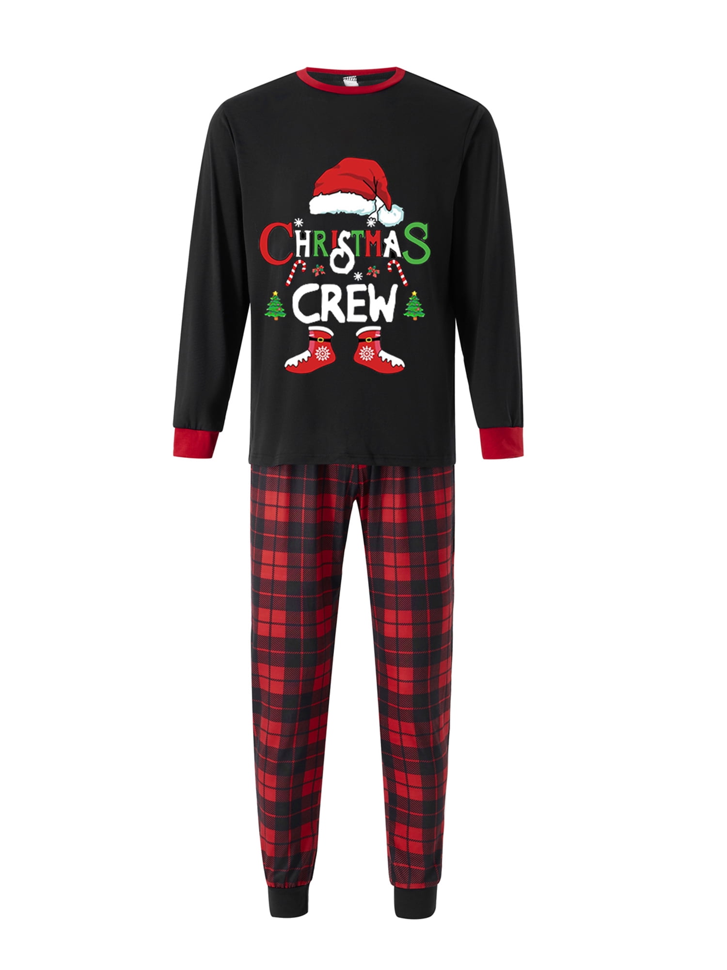 Argulvti Christmas Family Pajamas Matching Set, Long Sleeve Letters ...
