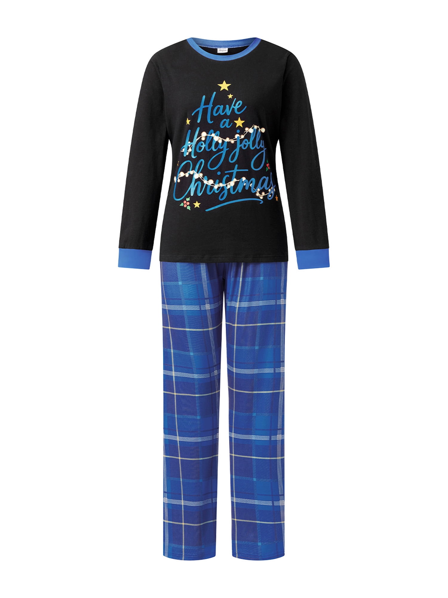 Argulvti Christmas Family Pajamas Matching Set, Long Sleeve Letters ...