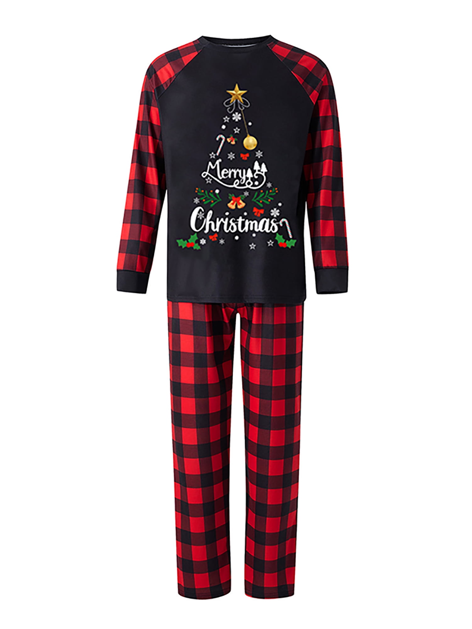 Argulvti Christmas Family Pajamas Matching Set, Long Sleeve Letters ...
