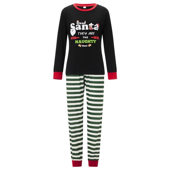 Argulvti Christmas Family Pajamas Matching Set, Long Sleeve Letters ...