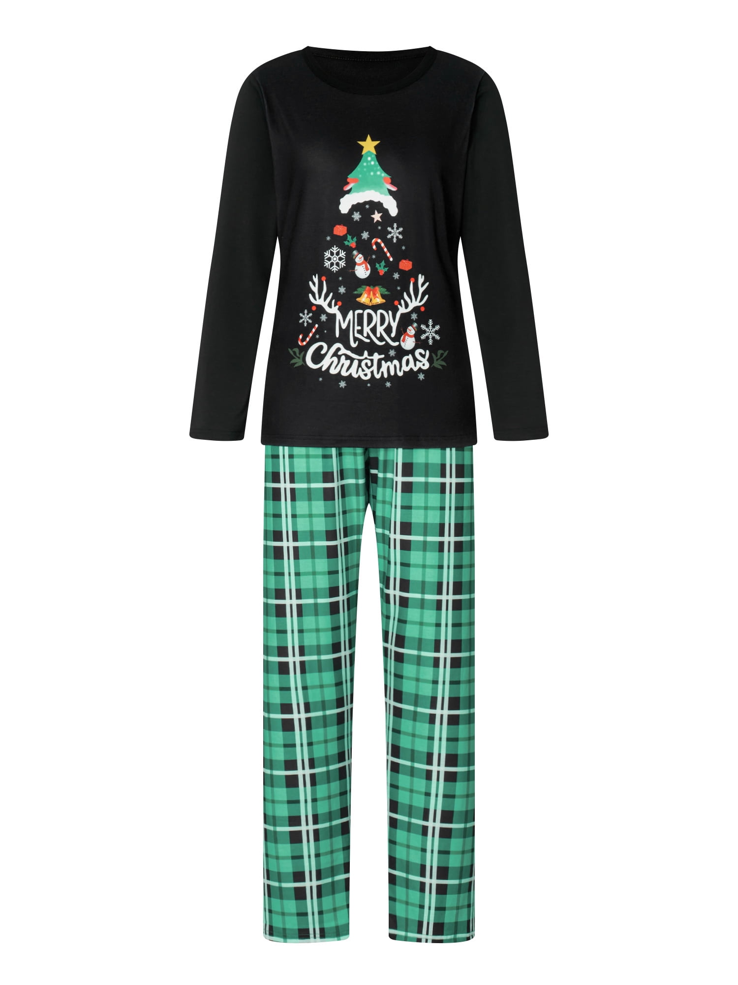Argulvti Christmas Family Pajamas Matching Set, Long Sleeve Tree Print ...