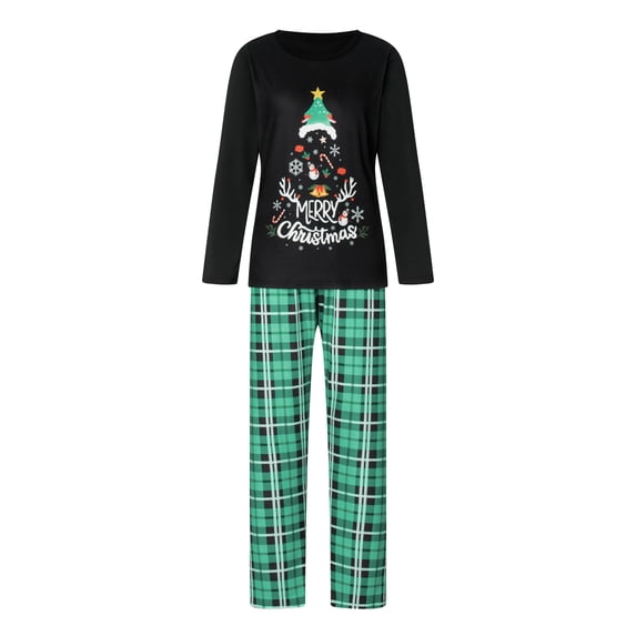 Argulvti Christmas Family Pajamas Matching Set, Long Sleeve Tree Print ...