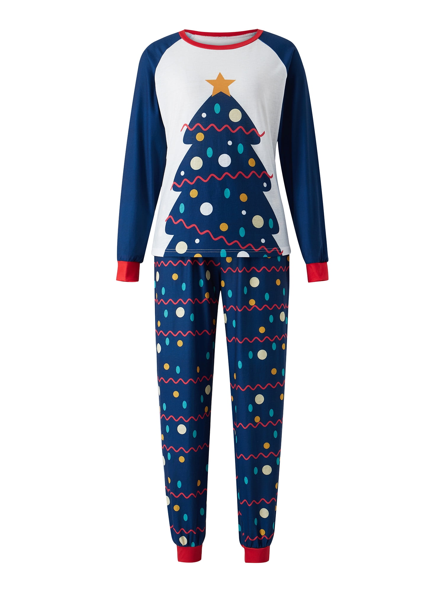 Argulvti Christmas Family Pajamas with Tree Print, Color Matching ...