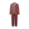 Argulvti Family Christmas Pajamas Matching Sets Plaid Tops and Elastic ...