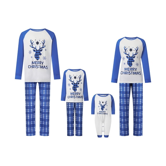 Argulvti Family Matching Christmas Pajama Set, Reindeer Long Raglan ...