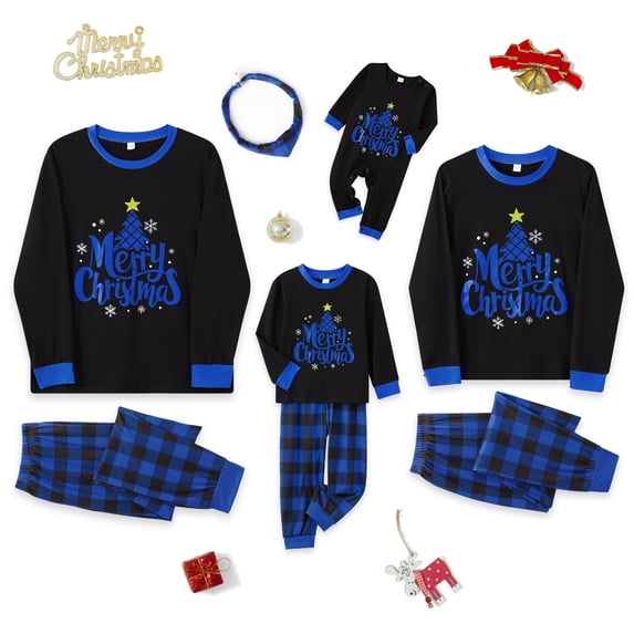 Argulvti Matching Christmas Pajamas for Family Long Sleeve Star Tree ...
