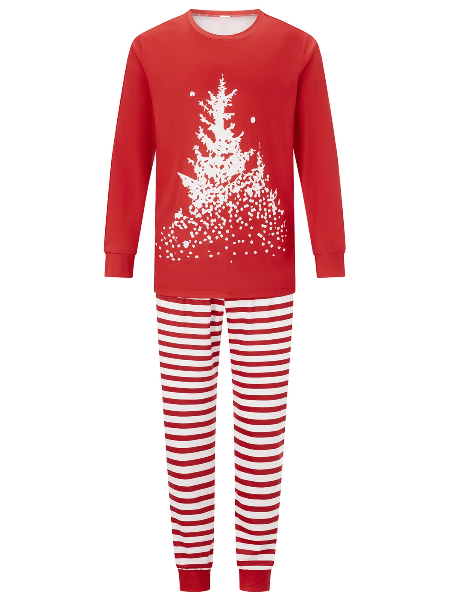 Argulvti Matching Christmas Pajamas for Family Long Sleeve Tree Print ...