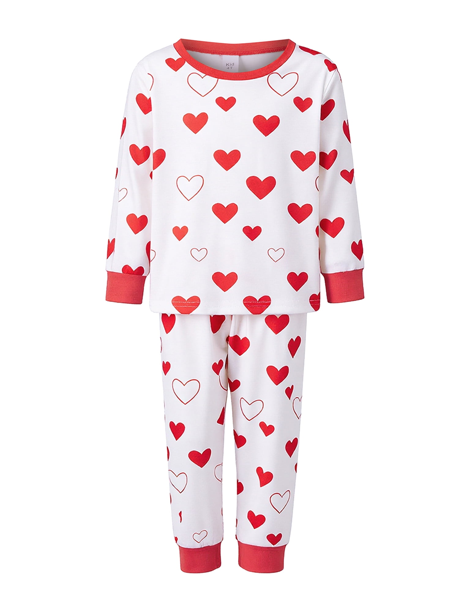 Argulvti Matching Valentine Pajamas for Family Long Sleeve Tops + Heart ...