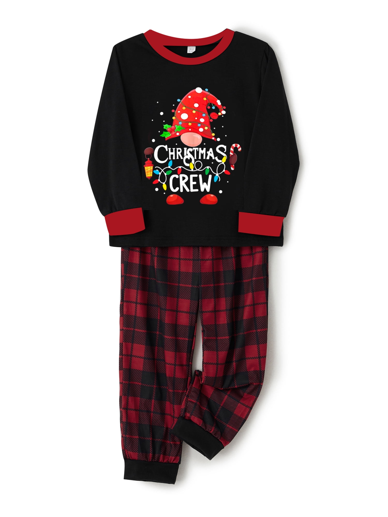 Argulvti Parent-Child Christmas Pajamas, Long Sleeve Letter Print Tops ...