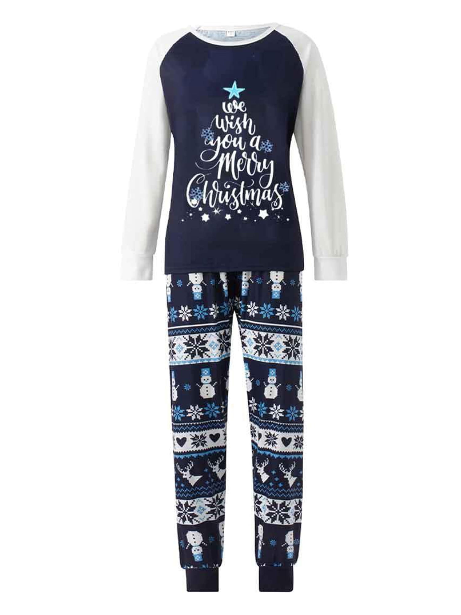 Argulvti Parent-Child Christmas Pajamas, Romper/Long Sleeve Letter ...