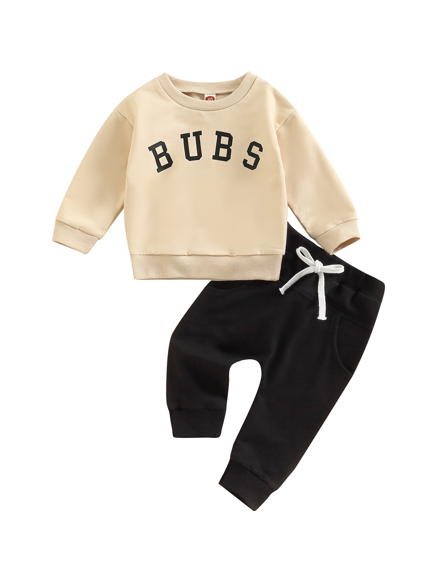 Argulvti Toddler Baby Boy Cotton Bubs Sweatshirt Sweater Top Long Pants ...