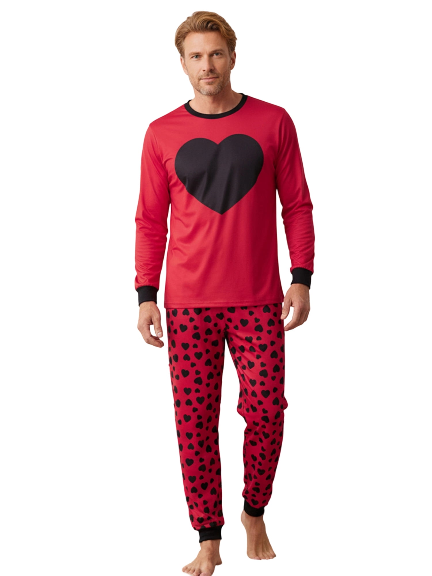 Argulvti Valentines Day Matching Family Pajamas Set Stylish Love Heart ...