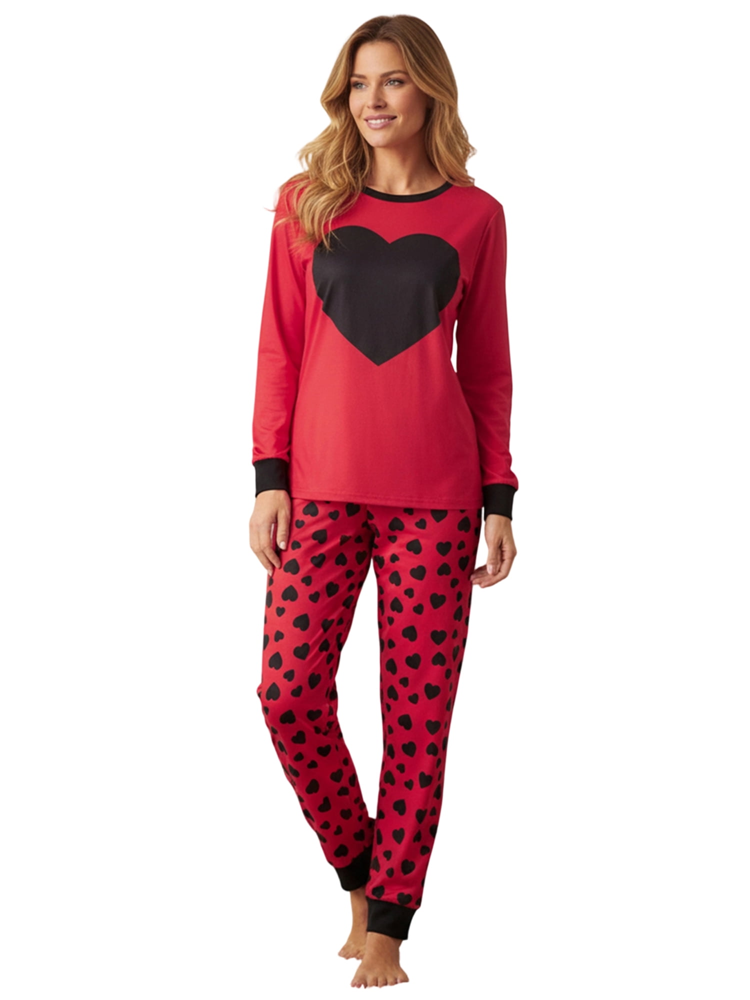 Argulvti Valentines Day Matching Family Pajamas Set Stylish Love Heart ...