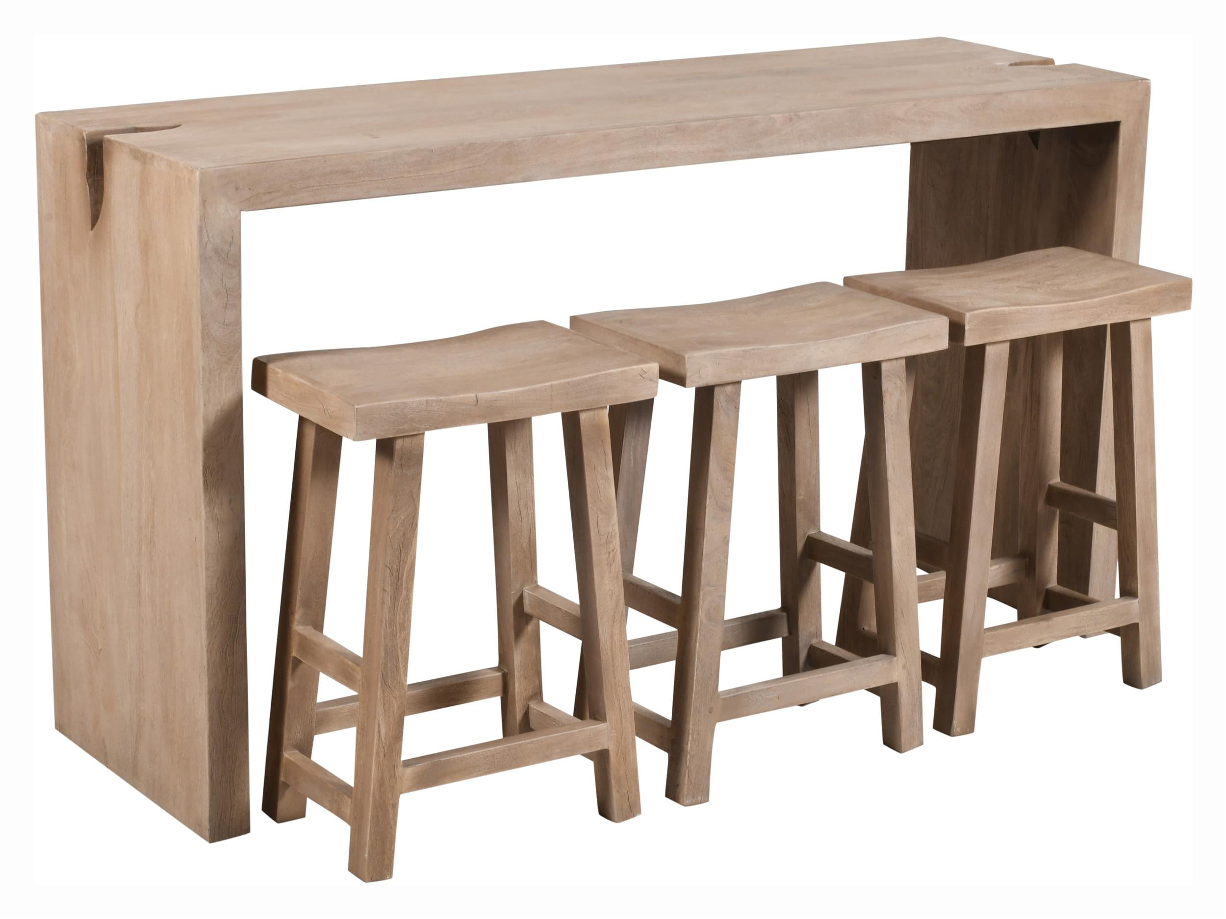 Argyle 4-Piece Counter Table Modern Light Ash Ivory Finish Reclaimed ...