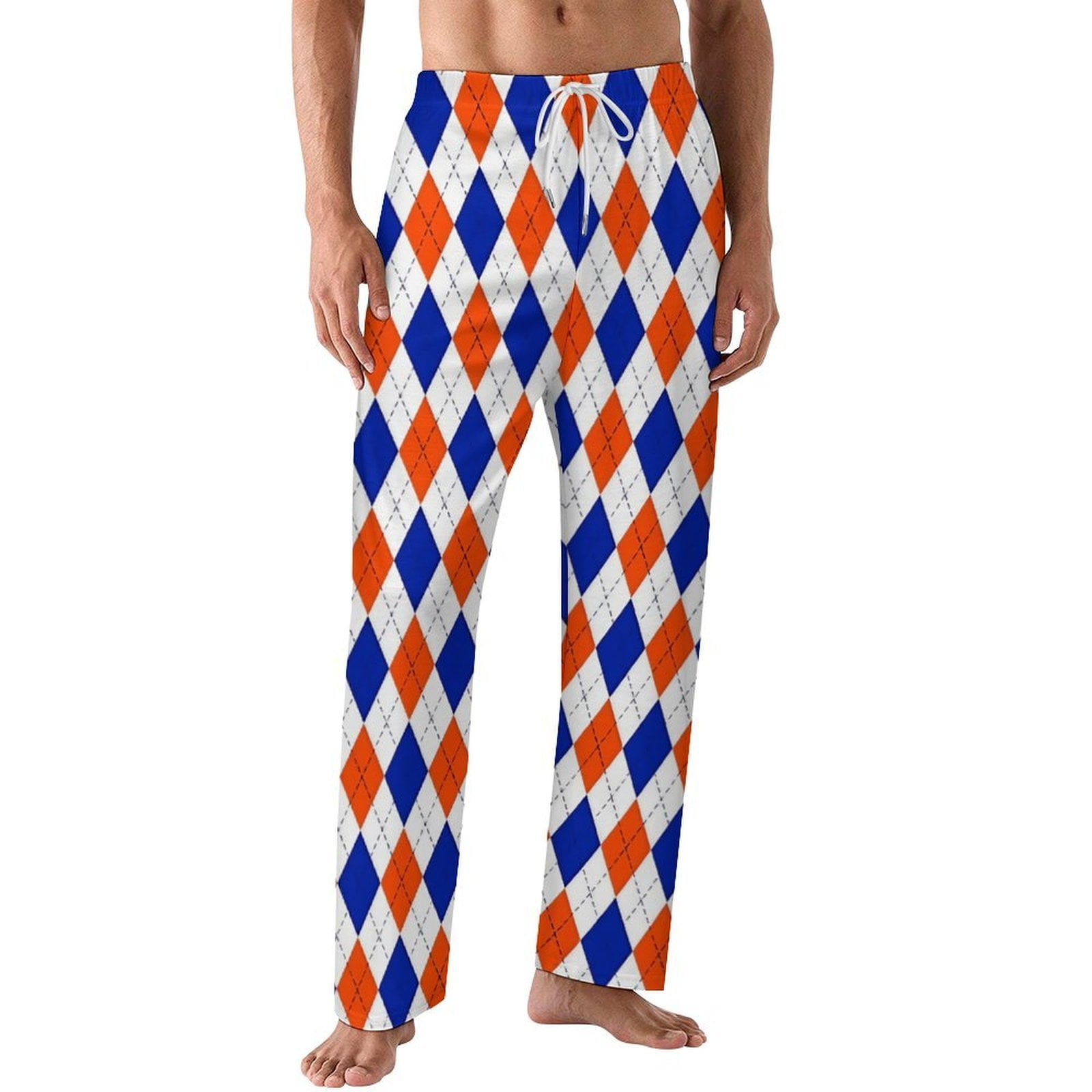 Argyle Diamond Pattern Pajama Pants Men's Sleepwear Lounge Sleep Bottoms Stretch with Pockets ...