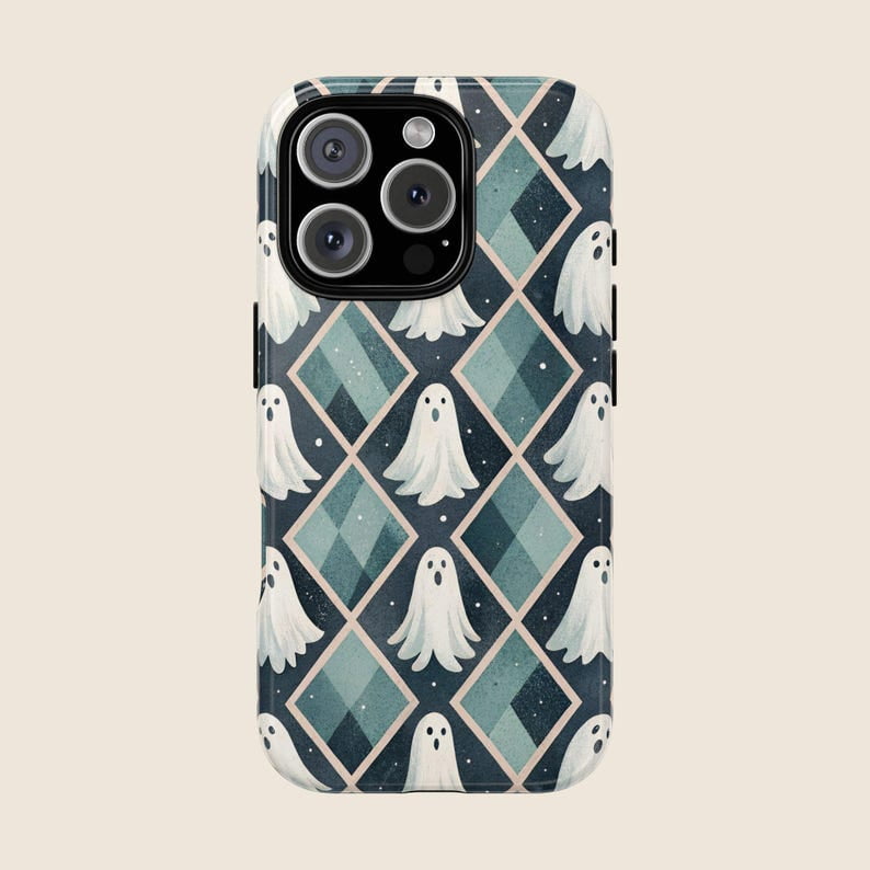 Argyle Ghost Phone Case Compatible with iPhone 11 to 16 Pro Max ...
