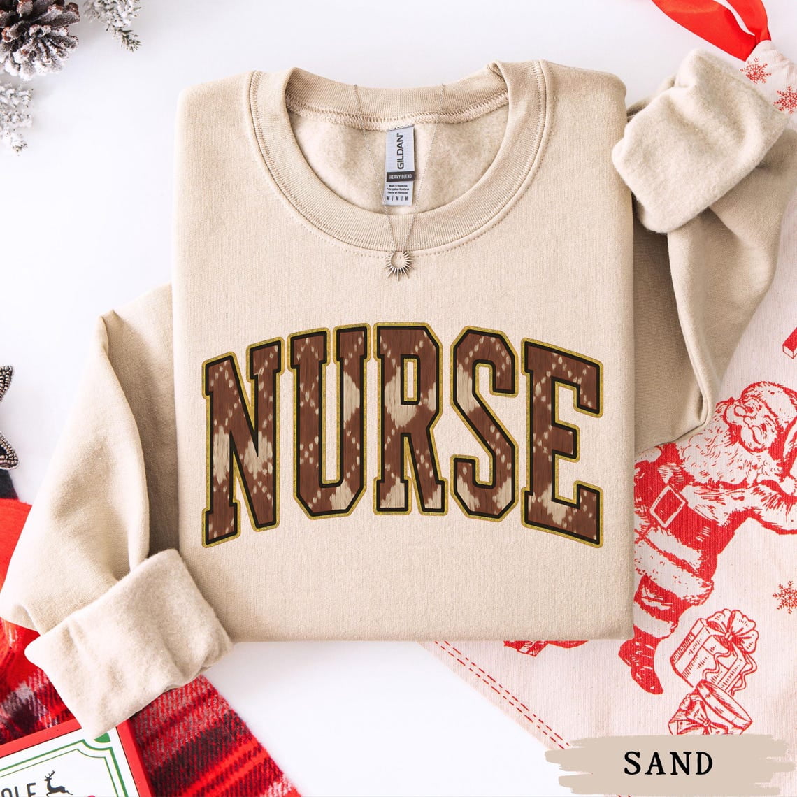 Argyle Nurse Sweatshirt, Faux Knit Crochet Registered Nurse Rn Sweater ...