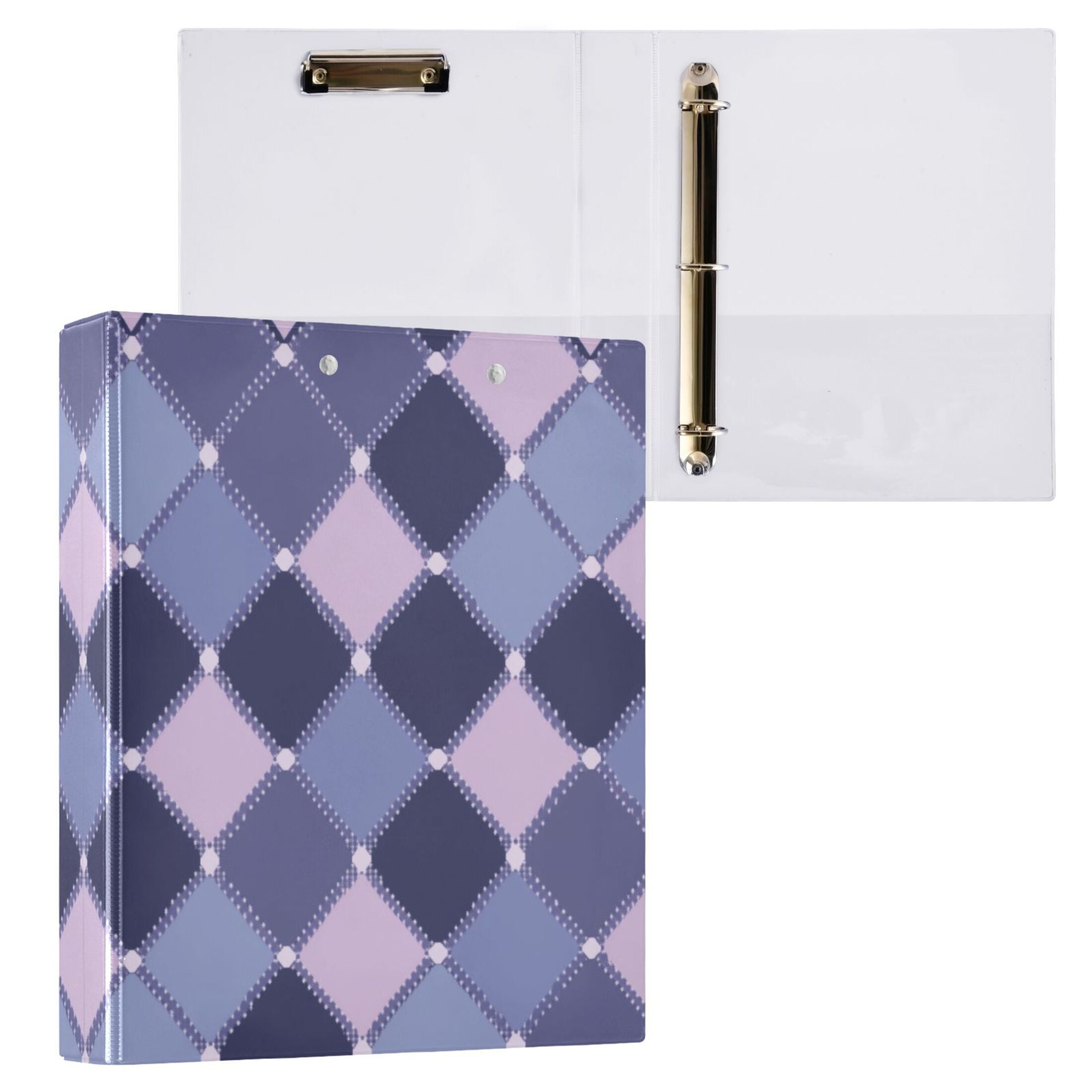 Argyle Pattern 3 Ring Hardcover Binders 1.5in Round Rings for Letter ...